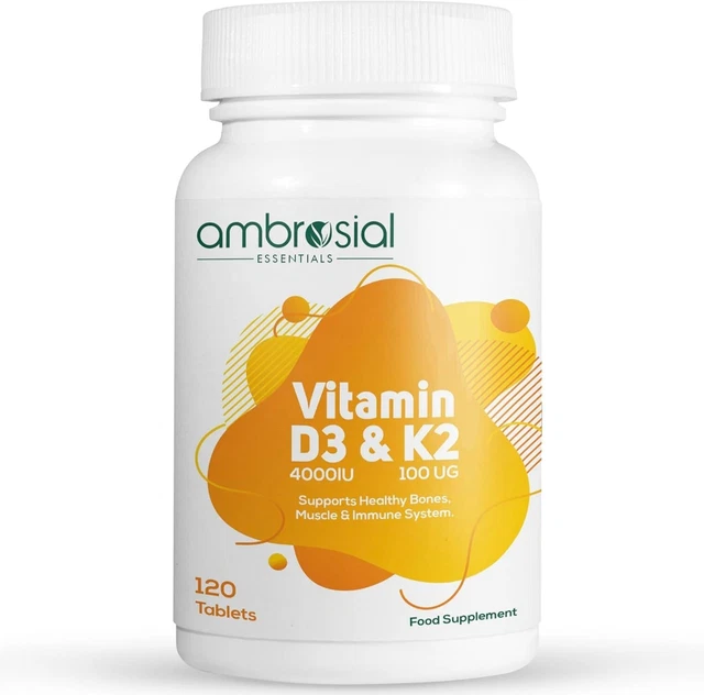 AMBROSIAL VITAMIN D3 & K2 Tablets 4000IU- 120 Tablets £14.59 - PicClick UK