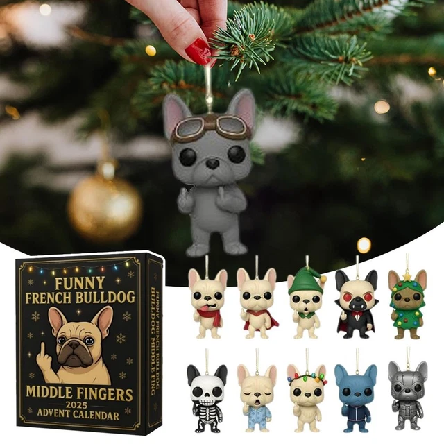 FRENCH BULLDOG ADVENT Calendars 2025 Fun Middle Finger French Bulldog ...