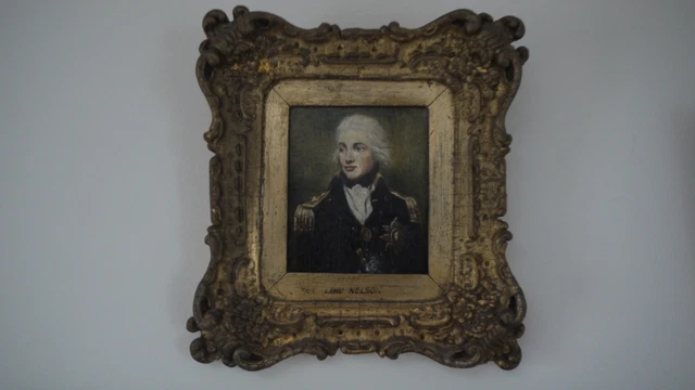 ADMIRAL LORD NELSON 19th Century oil on board painting Battle of ...