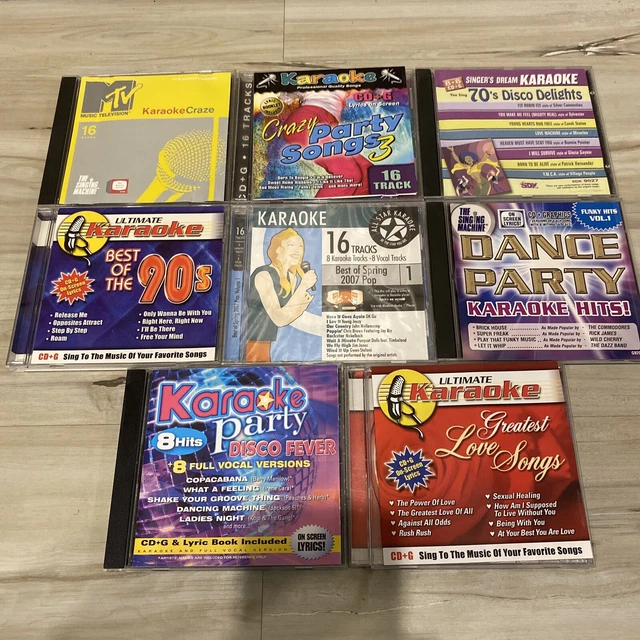 KARAOKE 🎤 9 CD 💿 LOT MTV 90s Pop Party Songs Love Disco 70s & More EUR ...