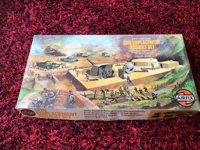 VINTAGE 1970S AIRFIX Ho:oo Gun Emplacement Assault Set - Great Set ...