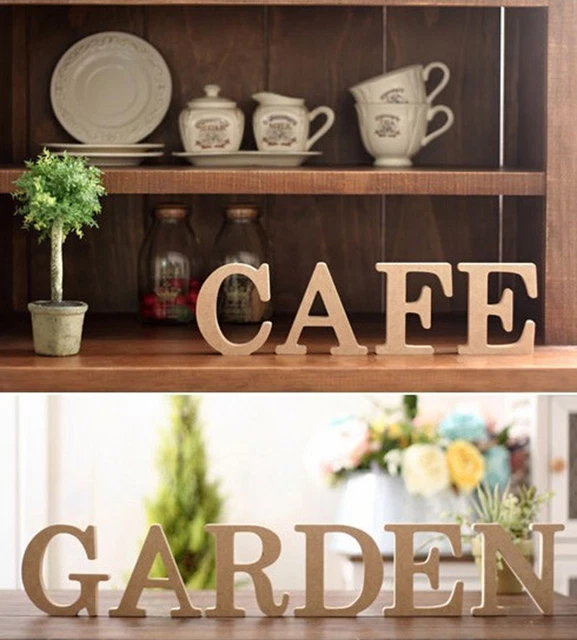 26-WOODEN WOOD LETTER Alphabet Word Free Standing Wedding Party Home ...