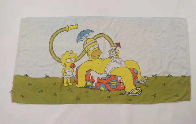 VINTAGE THE SIMPSONS Homer Simpson Maggie Pool Terry Cloth Beach Towel ...