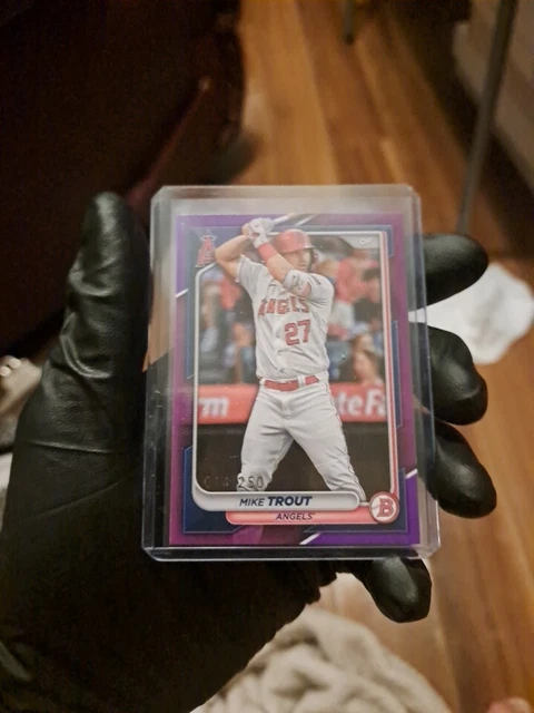 2024 BOWMAN PAPER Mike Trout #19 VIOLET parallèle 014/250 - Anges EUR ...