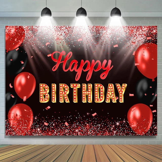 RED BALLOON STAGE Light Happy Birthday Backdrop $37.94 - PicClick AU