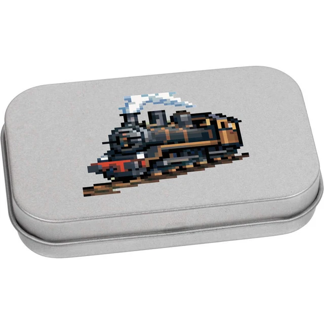'STEAM-POWERED LOCOMOTIVE TRAIN Pixel Art ' Metal Tin / Box (TT044076 ...