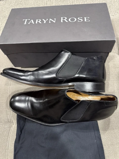 AUTH TARYN ROSE MEN'S BLACK LEATHER ANKLE BEETLE BOOTS Size 47 £62.79 - PicClick UK
