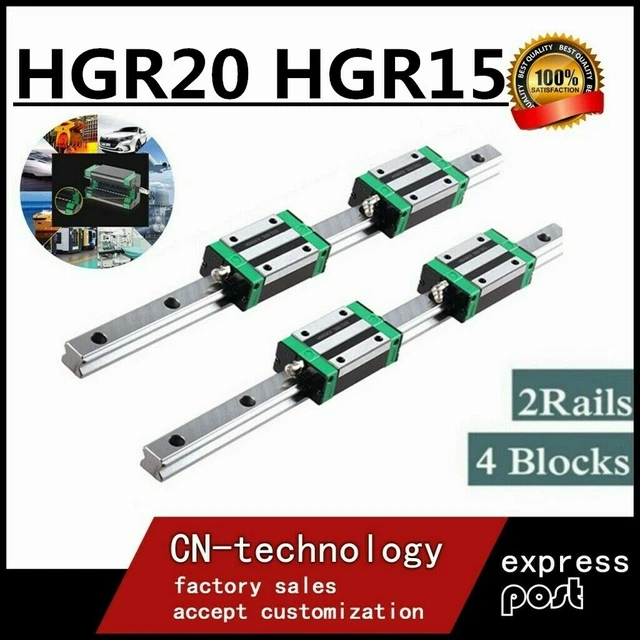 2X HGR15 HGR20/25 Linear Rail Guide + 4X HGH15CA HGH20CA Block HGH15 ...