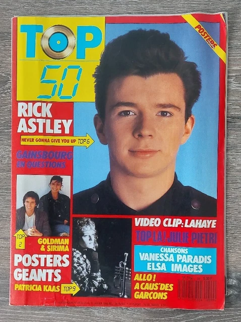 MAGAZINE TOP 50 avec poster numéro 99 Goldman, Kaas, Rick Astley EUR 10 ...