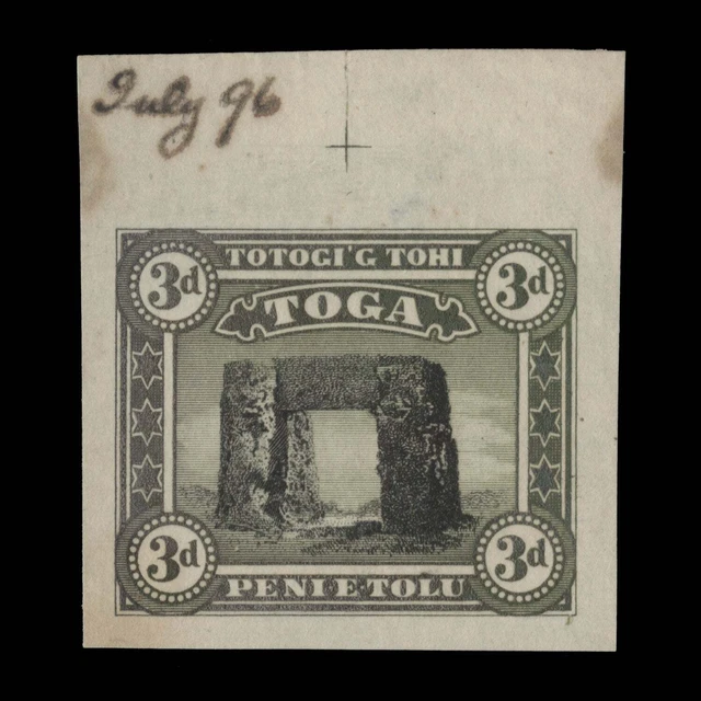 TONGA 1897 (PROVA) 3d Trilith preistorico prova colori imperfetti EUR ...