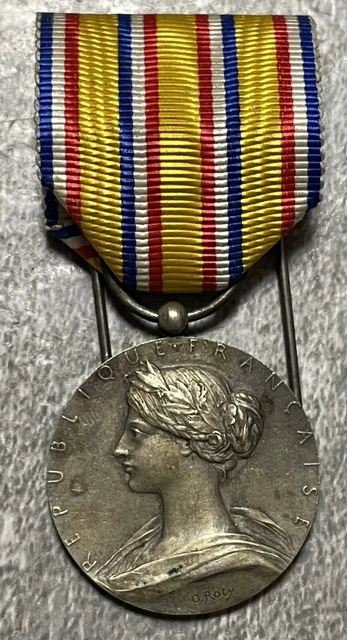 MEDAILLE HONNEUR DES Sapeurs Pompiers 1900 O. Roty - En Argent EUR 23 ...