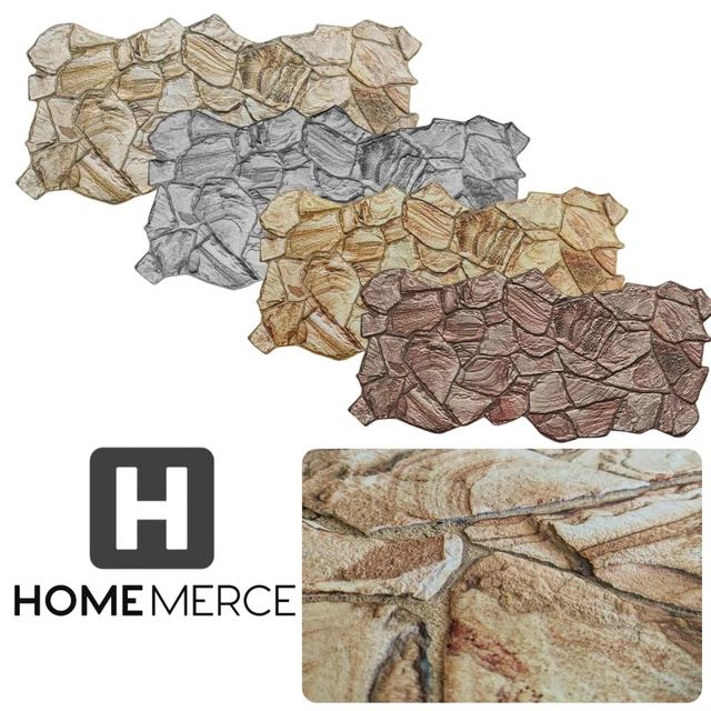 PANEL WALL NATURAL Rock Stone PVC Cladding Tiles 3D Effect Wall ...