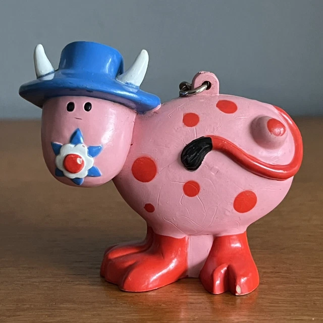 VINTAGE 1992 THE Magic Roundabout Ermintrude Cow Plastic Key Ring Danot ...