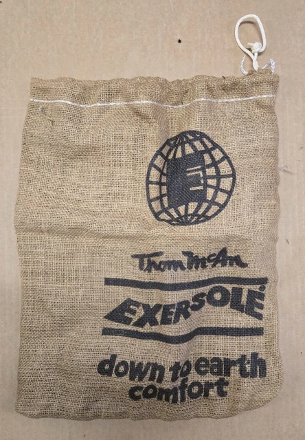 AUTHENTIC VINTAGE THOM McAn Exersole Burlap Drawstring Bag Down To ...