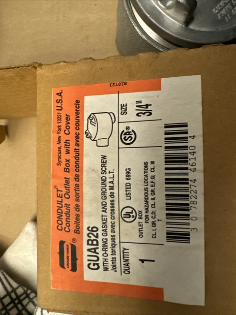 NEW CROUSE HINDS GUAB26 EXPLOSION PROOF JUNCTION BOX 3/4" conduit $5.00 ...