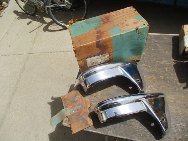 2 SAME SIDE NOS 1955 CHEVY 210 Bel Air 150 REAR BUMPER Fender GUARD ...