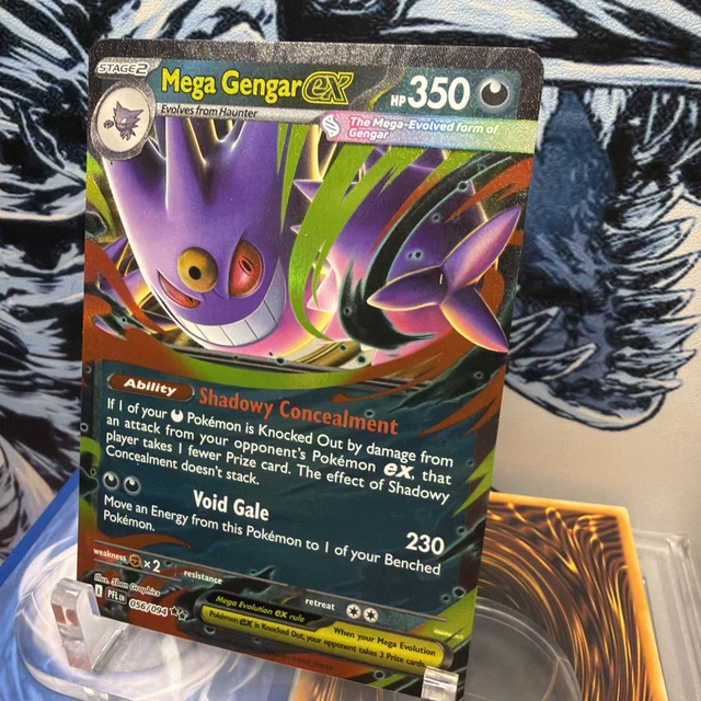 POKEMON TCG MEGA Gengar ex 056/094 Phantasmal Flames Holo Rare Near ...