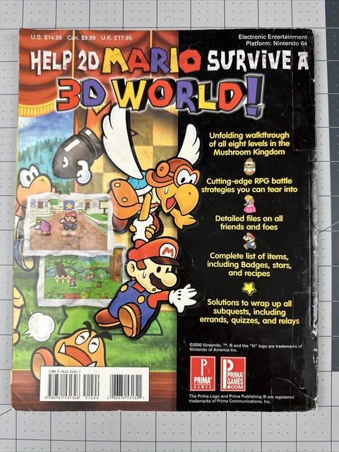 PAPER MARIO 64 Nintendo 64 N64 guide de stratégie officiel livre d ...