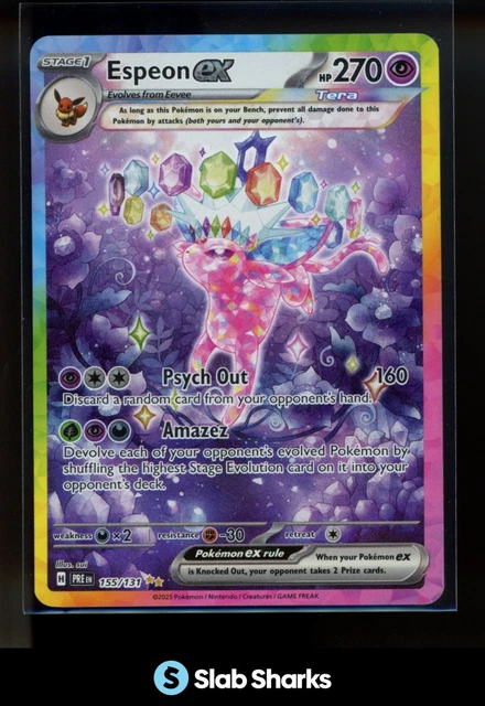 2025 POKEMON SV Prismatic Evolutions - Pre En #155/131 Espeon Ex $240. ...