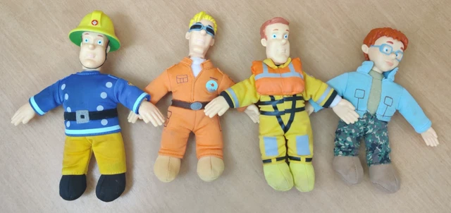 FIREMAN SAM DOLL Plush Soft Body With Plastic Vinyl Head 7" Norman Tom ...
