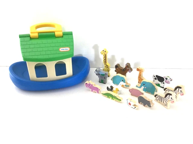 VINTAGE LITTLE TIKES Noah’s Ark Boat With Wooden Animals / Figures £15. ...