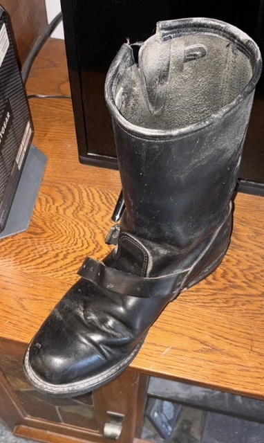 VINTAGE CAROLINA BLACK Motorcycle Boots Steel Toe Engineer Size 10 W ...