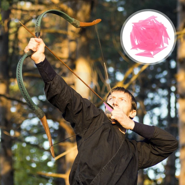 60 PCS SHIELD Shape Plastic Arrow Fletching Vanes For Archery Practice ...