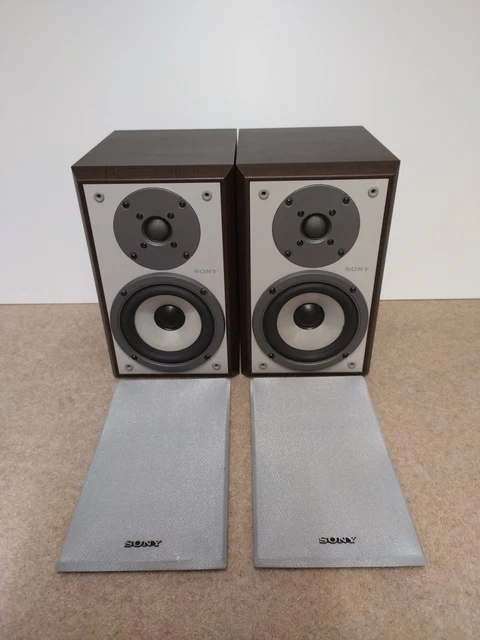 SONY SS-CSP55 HIFI Bookshelf Speakers Brown 28 x 23 x 17CM, Tested £49. ...