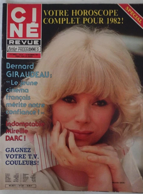 CINE REVUE / MIREILLE DARC- BERNARD GIRAUDEAU- CAROLINE DE MONACO / Dec 1981 EUR 7,00 - PicClick FR