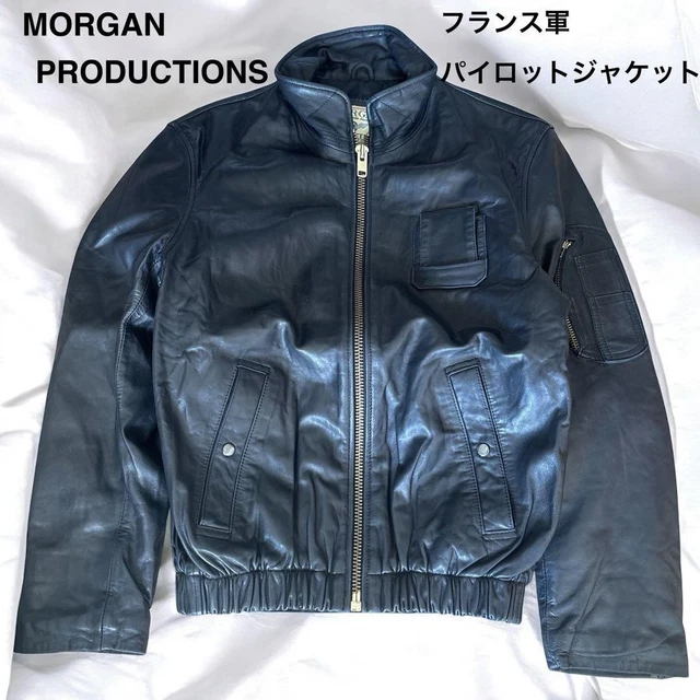 MORGAN FRENCH ARMY Pilot Leather Jacket M Black Rare Used £350.29 ...