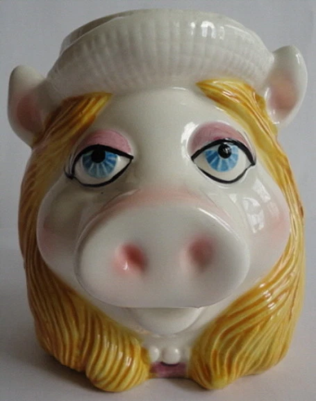 DÉGUSTATEUR SIGMA ANNÉES 1980 Miss Piggy Muppets Jim Henson Prod. Tasse ...