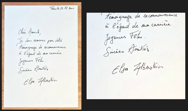 LETTRE AUTOGRAPHE MANUSCRITE Et Signee De Elsa Zylberstein En 2000 EUR ...
