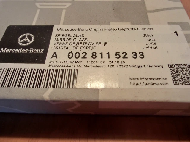 ORIGINAL MERCEDES-BENZ SPRINTER Spiegel Glas links A0028115233 EUR 16 ...
