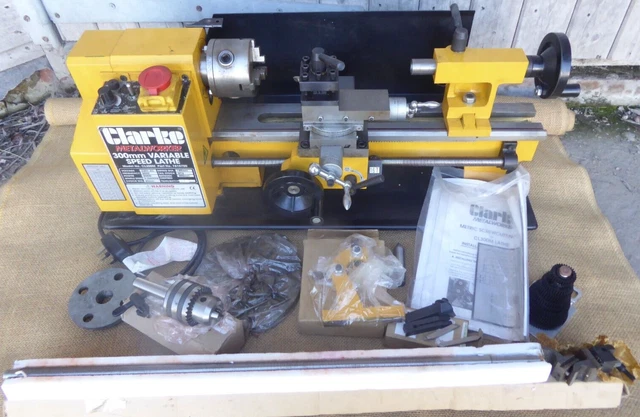 CLARKE METALWORKER 300MM Variable Speed Lathe CL300M, Steady ...