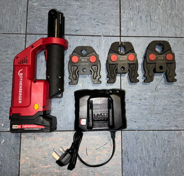 ROTHENBERGER ROMAX COMPACT III Press Set Battery & Charger M15mm, M22mm ...