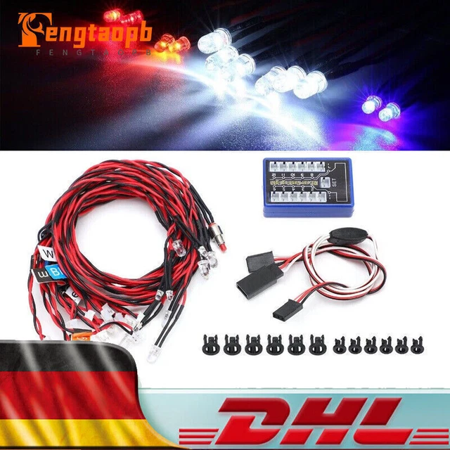 12-LED AUTO LICHT System Simulation Blinklichter für 1/10 RC Auto LKW ...