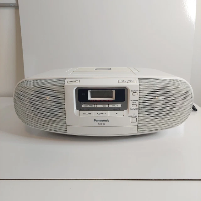 PANASONIC MODEL RX-D45 CD Portable Radio Cassette Recorder Player White ...