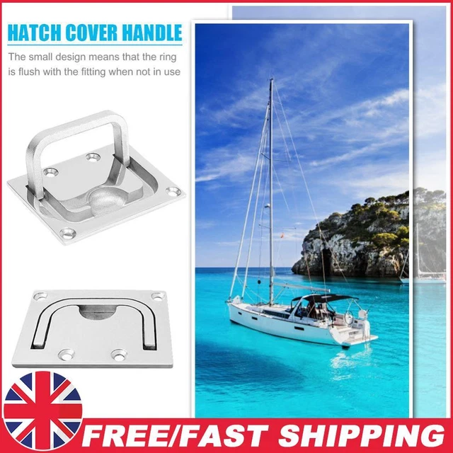 STAINLESS STEEL MARINE Locker Deck Hatch Cover Flush Pull Lift Knobs ...
