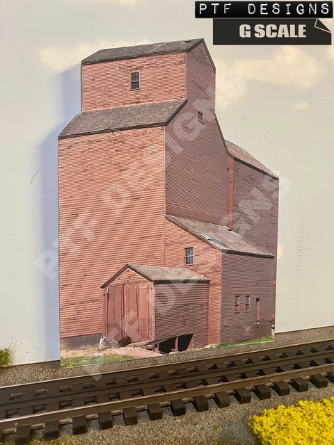 G SCALE “ Grain Elevator “ Trackside Building Flat Background - Piko ...