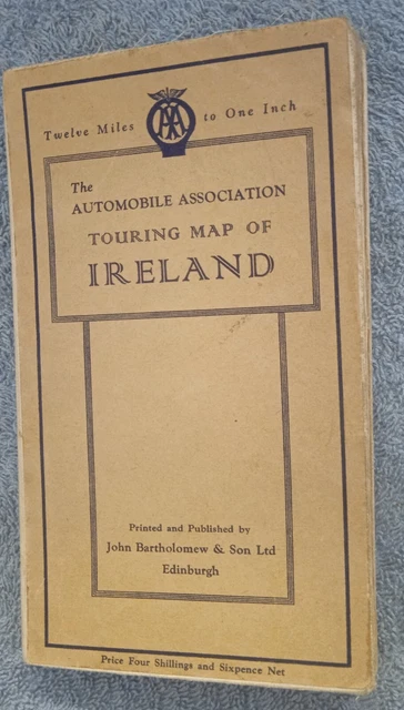 VINTAGE AA TOURING Map On Cloth Of A United Ireland Pre-1920s. £7.00 ...