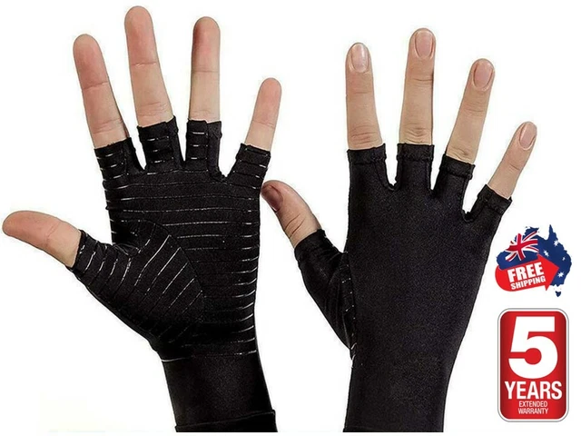 COMPRESSION COPPER ARTHRITIS Gloves Hand Wrist Finger Joint Pain Relief ...