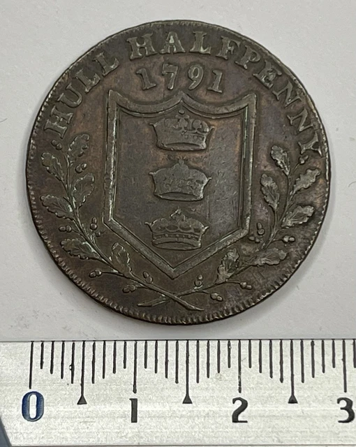 1791 HALF PENNY Yorkshire Hull J.garton Conder Token £0.99 - PicClick UK