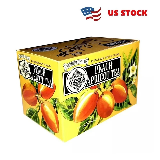 MLESNA PEACH APRICOT Ceylon Tea in 25 Tea Bags 50g $15.36 - PicClick AU