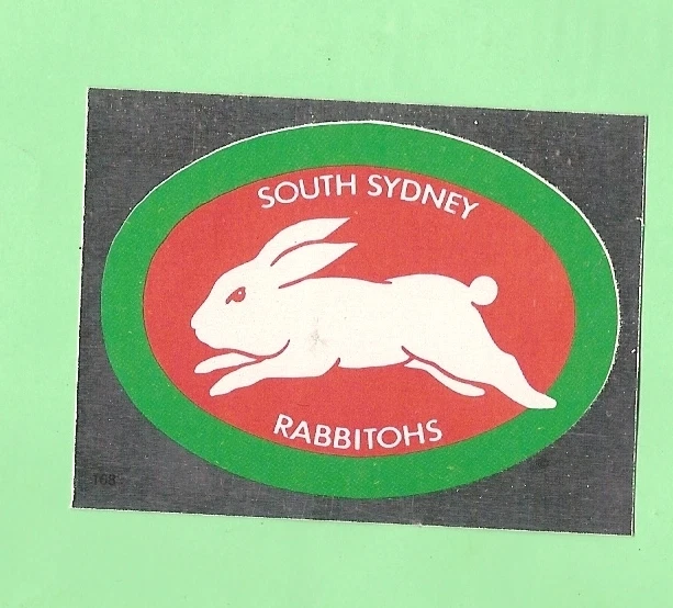 1984 SOUTH Sydney Rabbitohs Rugby League Foil Sticker #168 Club Emblem ...