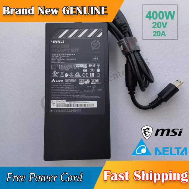CHARGEUR ADAPTATEUR SECTEUR original MSI ADP-400CB B neuf pour TITAN 18 HX A14VIG-051UK EUR 287 ...
