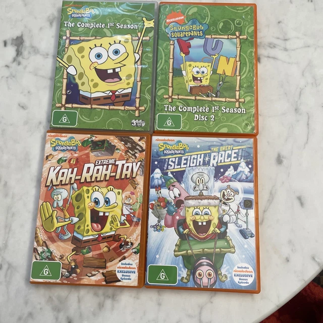 SPONGEBOB SQUAREPANTS DVD complete first season 4 discs plus 2 movies 2 ...
