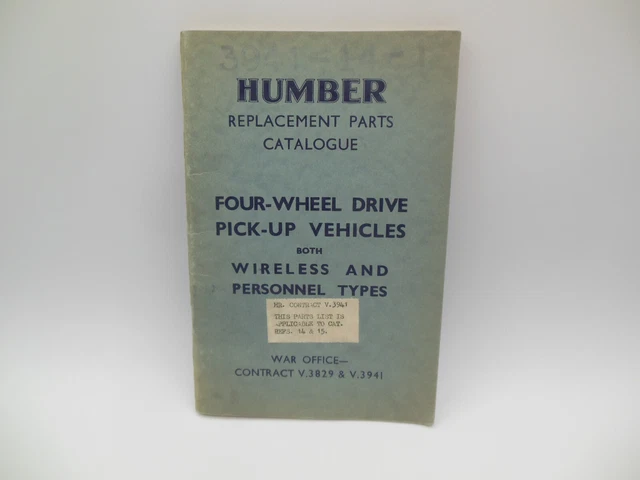 WAR OFFICE HUMBER Four Wheel Drive Pick-up Vehicles Replacement Parts ...