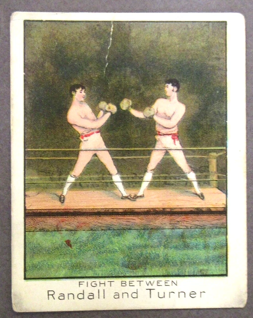 1910 MECQUE T220 COMBAT ENTRE RANDALL & TURNER boxer boxe carte tabac ...