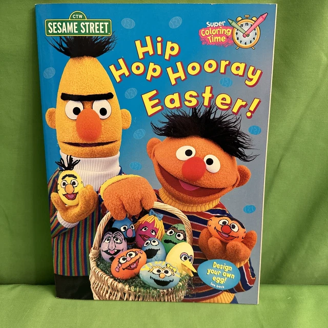 SESAME STREET SUPER Coloring Book, Hip Hop Hooray Easter (2000 CTW ...
