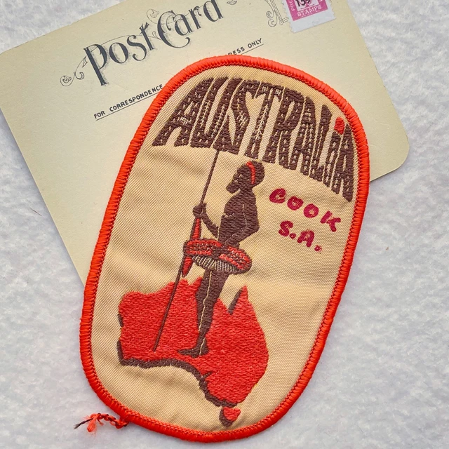 VINTAGE PATCH COOK SA Trans-Australian Train Railway Souvenir Cloth ...
